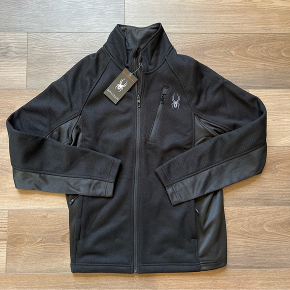Spyder | Jackets & Coats | Mens Spyder Full Zip Base Layer Jacket Black ...